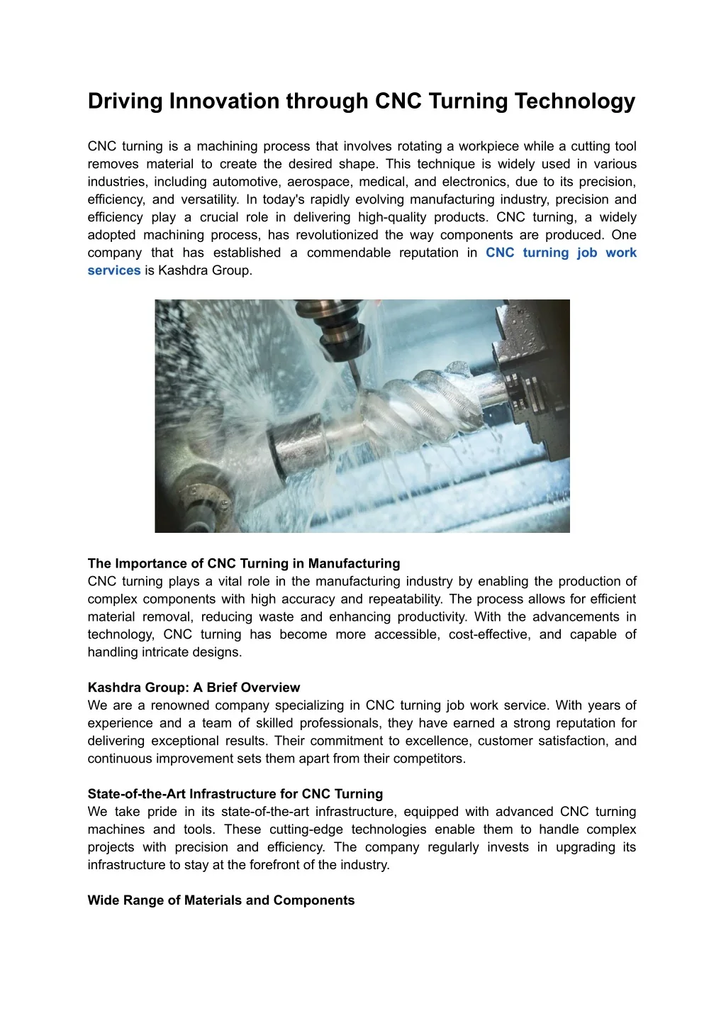 PPT - CNC Turning Job Work Services Driving Innovation through CNC ...