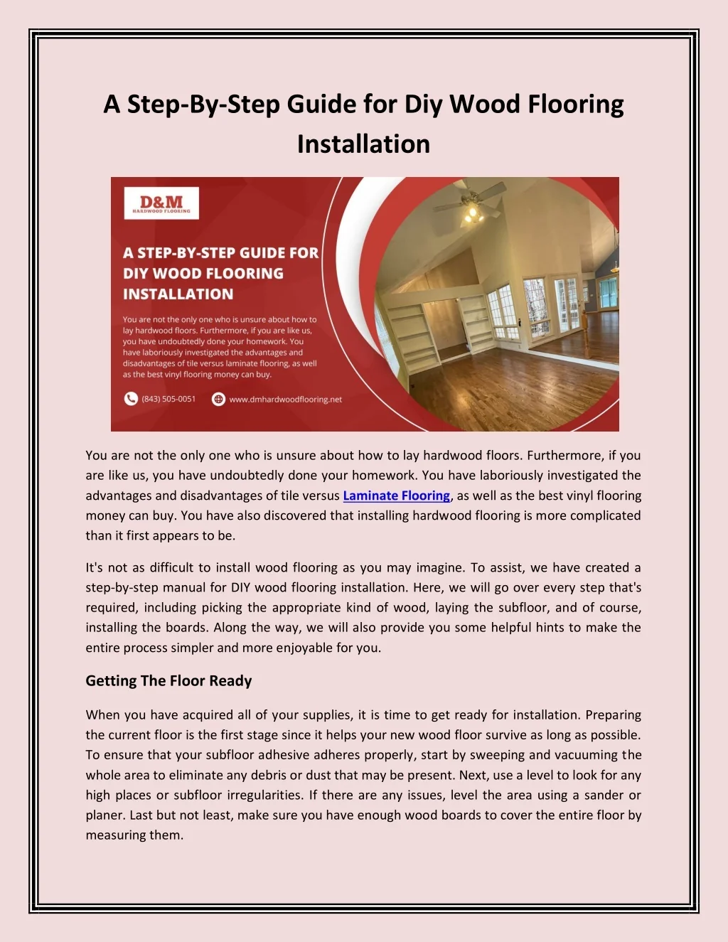 PPT - A Step By Step Guide for Diy Wood Flooring Installation ...
