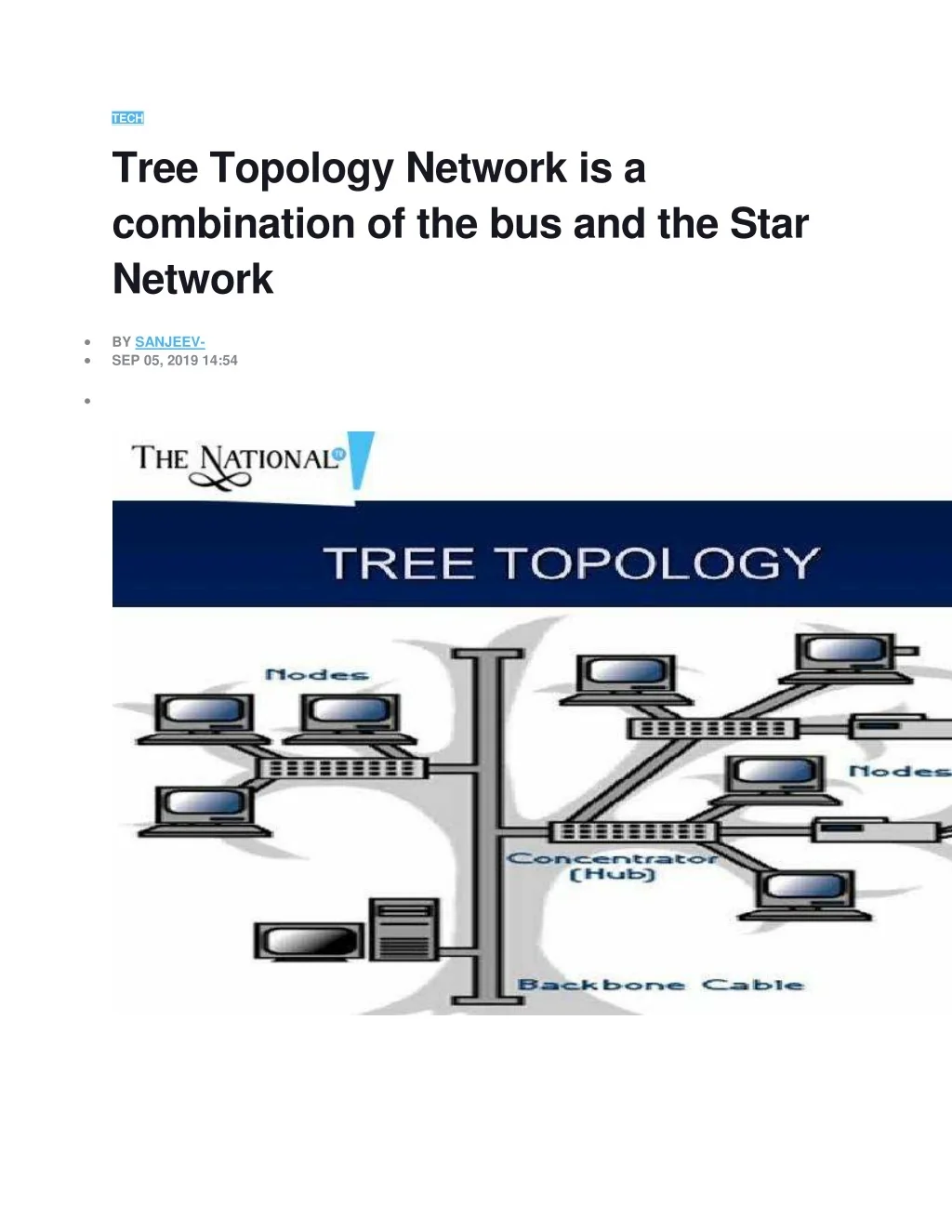 PPT - Tree Topology Network is a combination of the bus and the Star ...