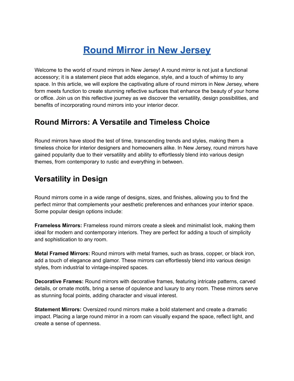 PPT - Round Mirror in New Jersey PowerPoint Presentation, free download ...