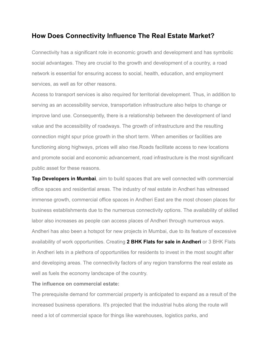 PPT - How Does Connectivity Influence The Real Estate Market ...