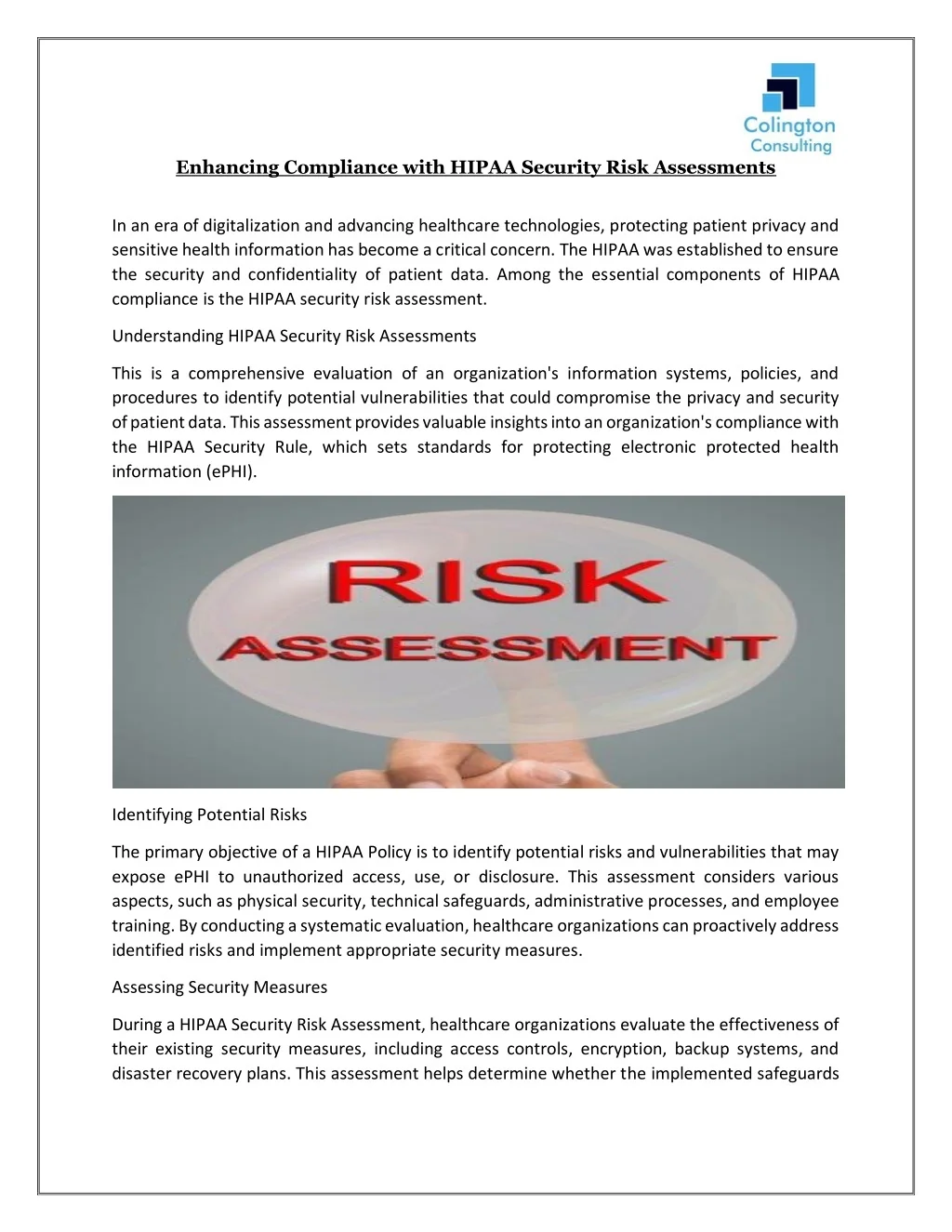 PPT - Enhancing Compliance with HIPAA Security Risk Assessments ...