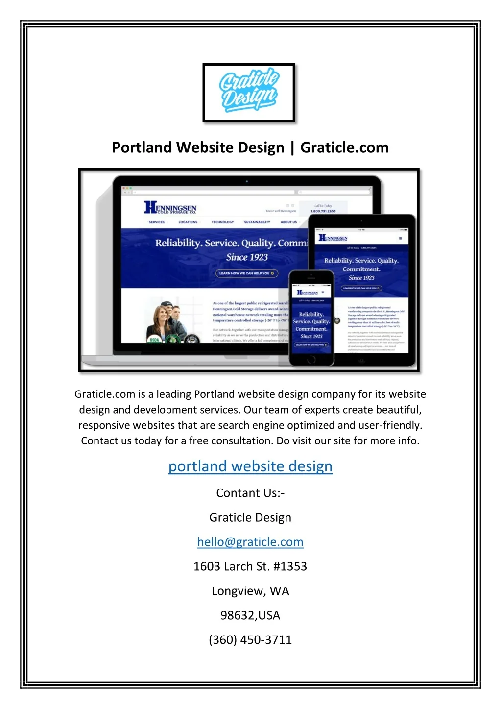 PPT - Portland Website Design | Graticle.com PowerPoint Presentation ...