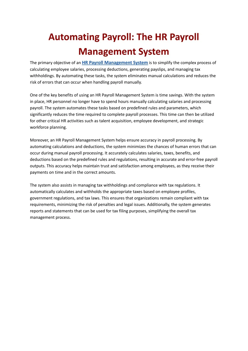 PPT - Automating Payroll: The HR Payroll Management System PowerPoint ...