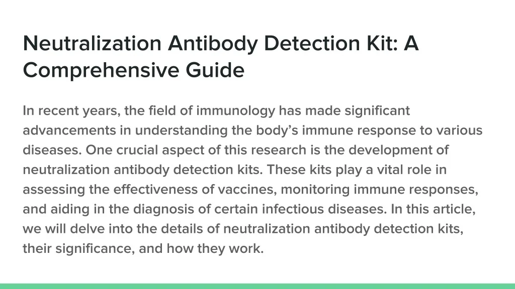 PPT - Neutralization Antibody Detection Kit_ A Comprehensive Guide ...
