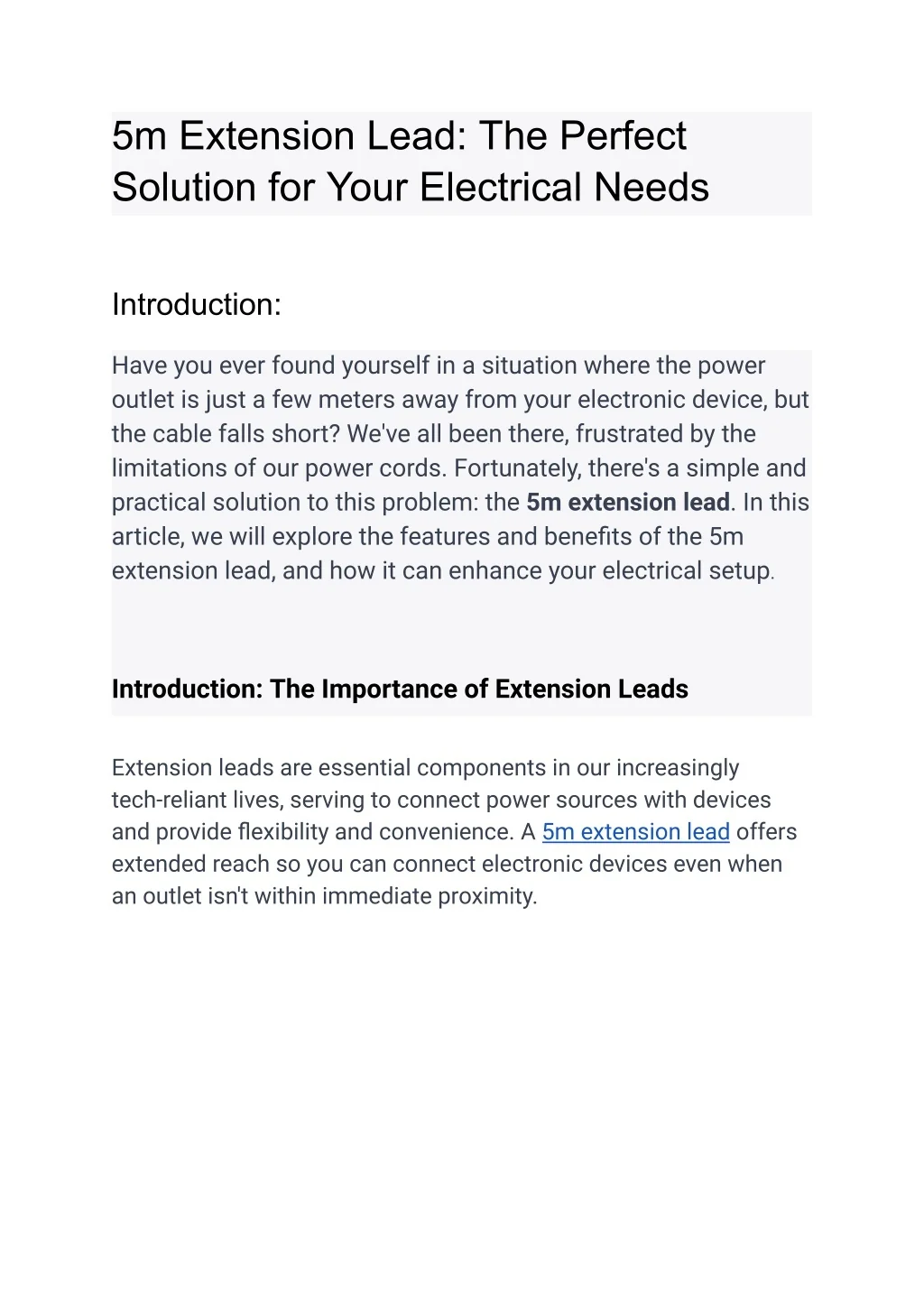 PPT - 5m Extension Lead_ The Perfect Solution for Your Electrical Needs ...