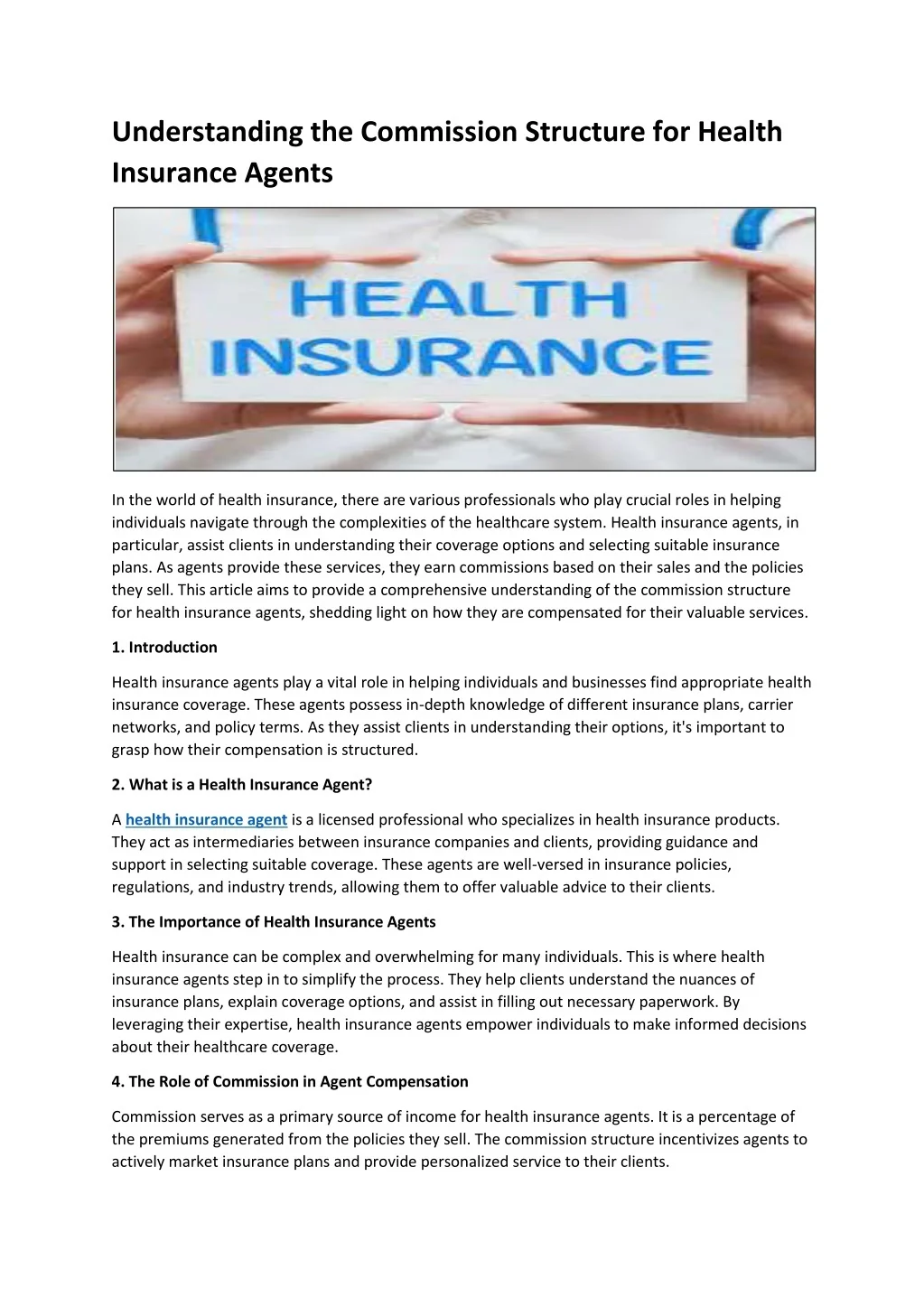 PPT - Understanding the Commission Structure for Health Insurance ...