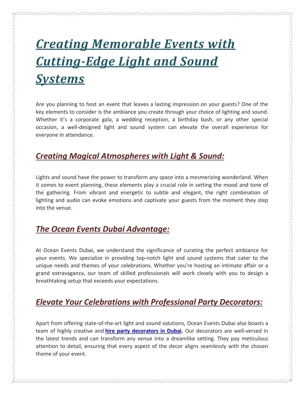 PPT - Creating Memorable Events with Cutting-Edge Light and Sound ...