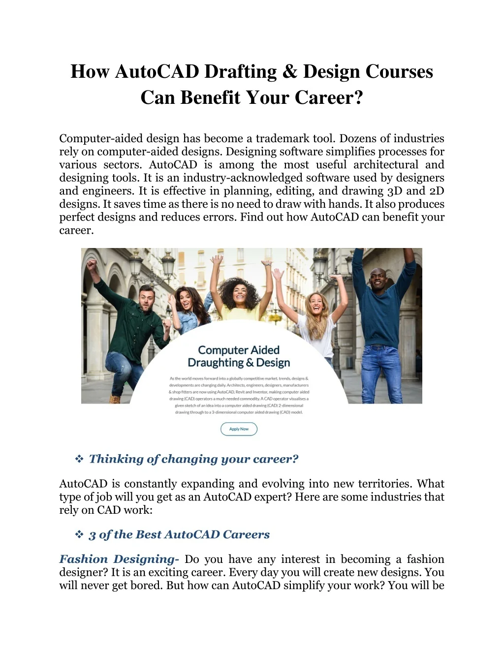 PPT - How AutoCAD Drafting & Design Courses Can Benefit Your Career ...