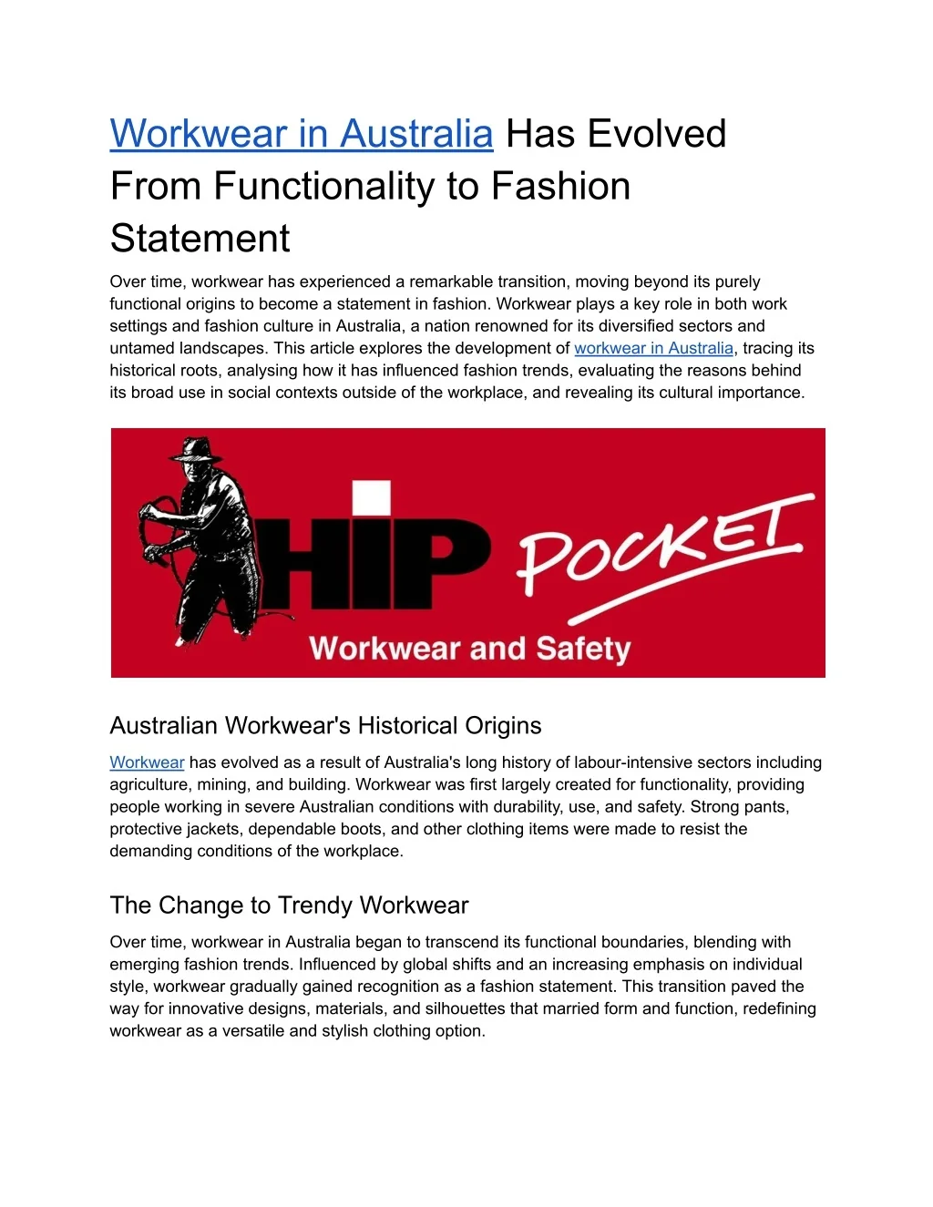 PPT - Workwear in Australia Has Evolved From Functionality to Fashion ...