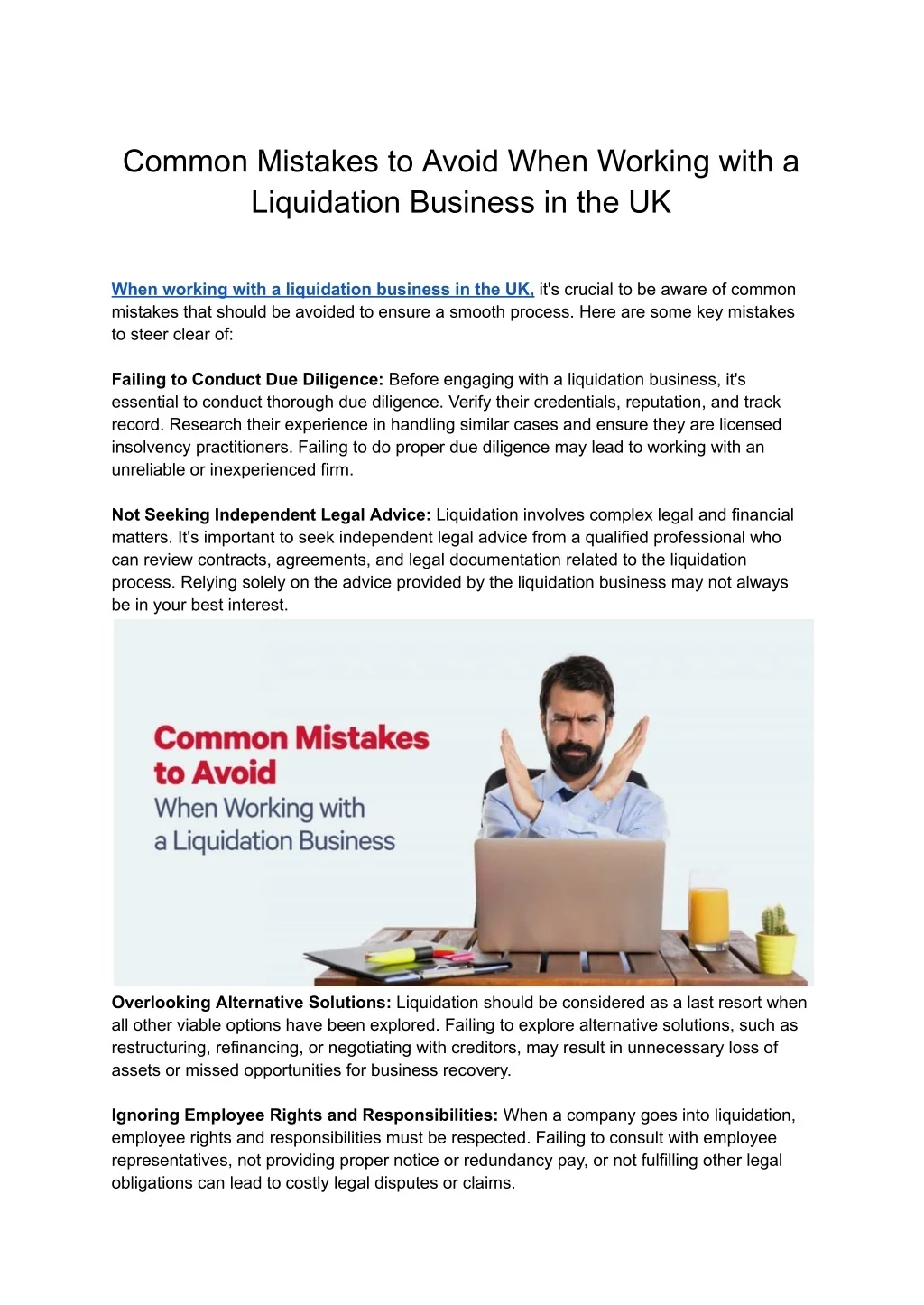 PPT - Common Mistakes to Avoid When Working with a Liquidation Business in the UK PowerPoint ...