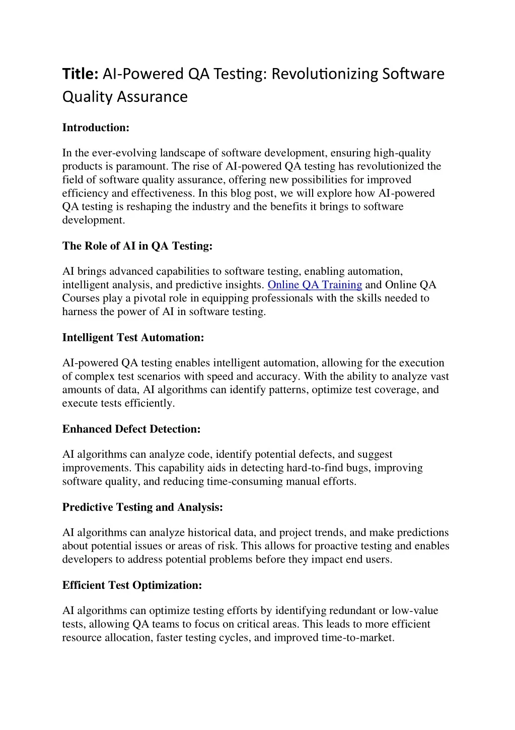 Ppt Ai Powered Qa Testing Revolutionizing Software Quality Assurance Powerpoint Presentation