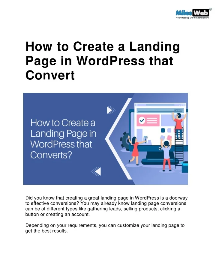 PPT How To Create A Landing Page In WordPress That Convert 