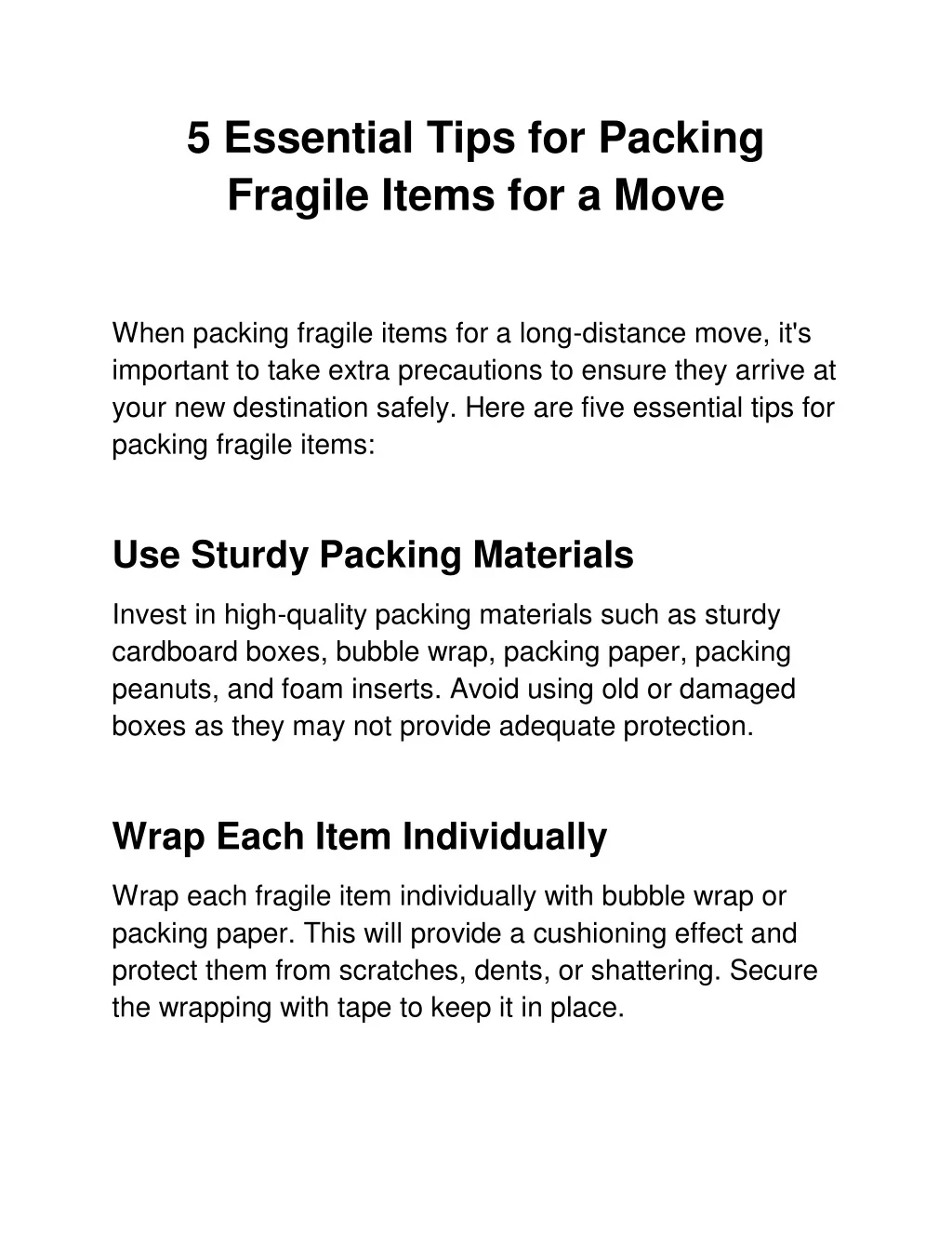 PPT - 5 Essential Tips for Packing Fragile Items for a Move PowerPoint Presentation - ID:12300099