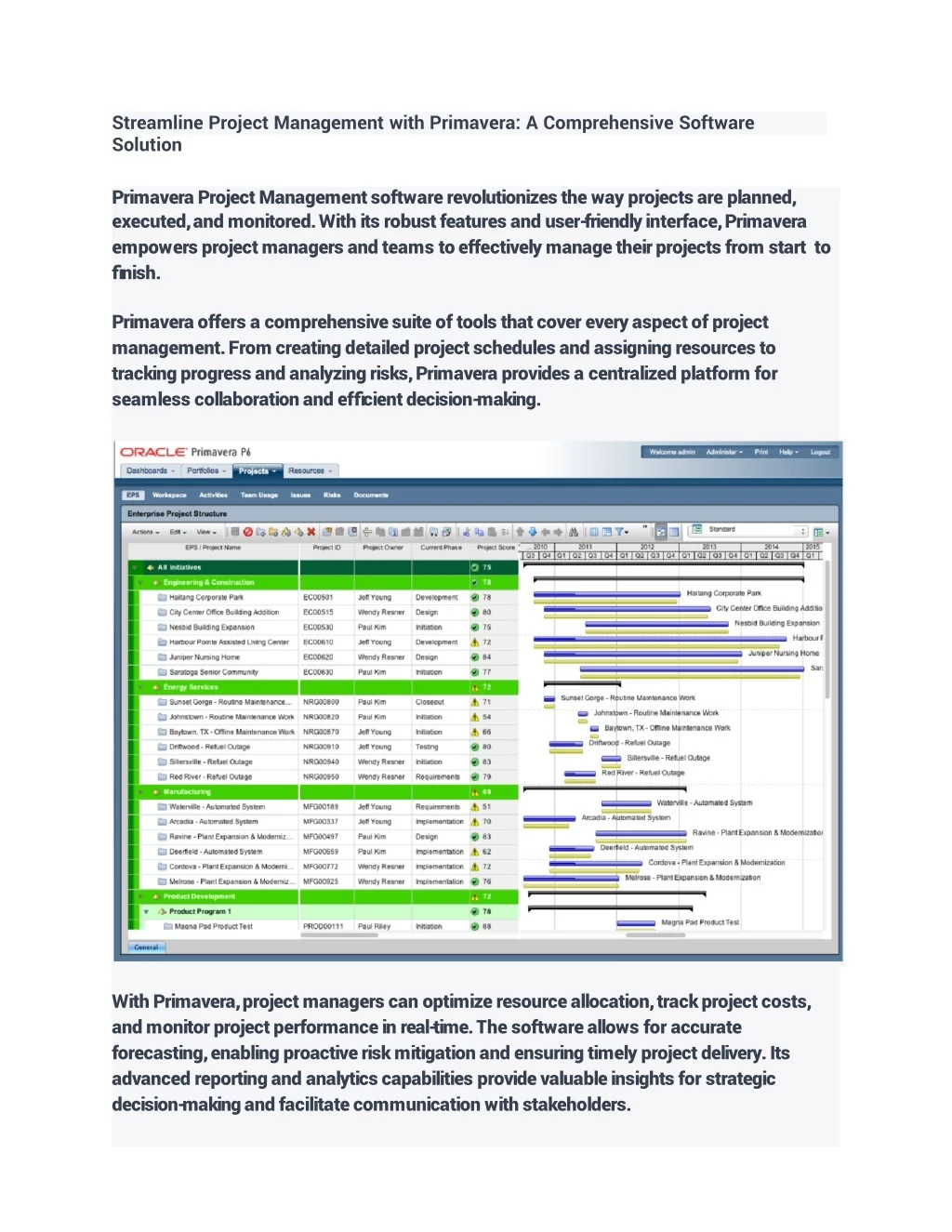 PPT - Streamline Project Management with Primavera: A Comprehensive ...
