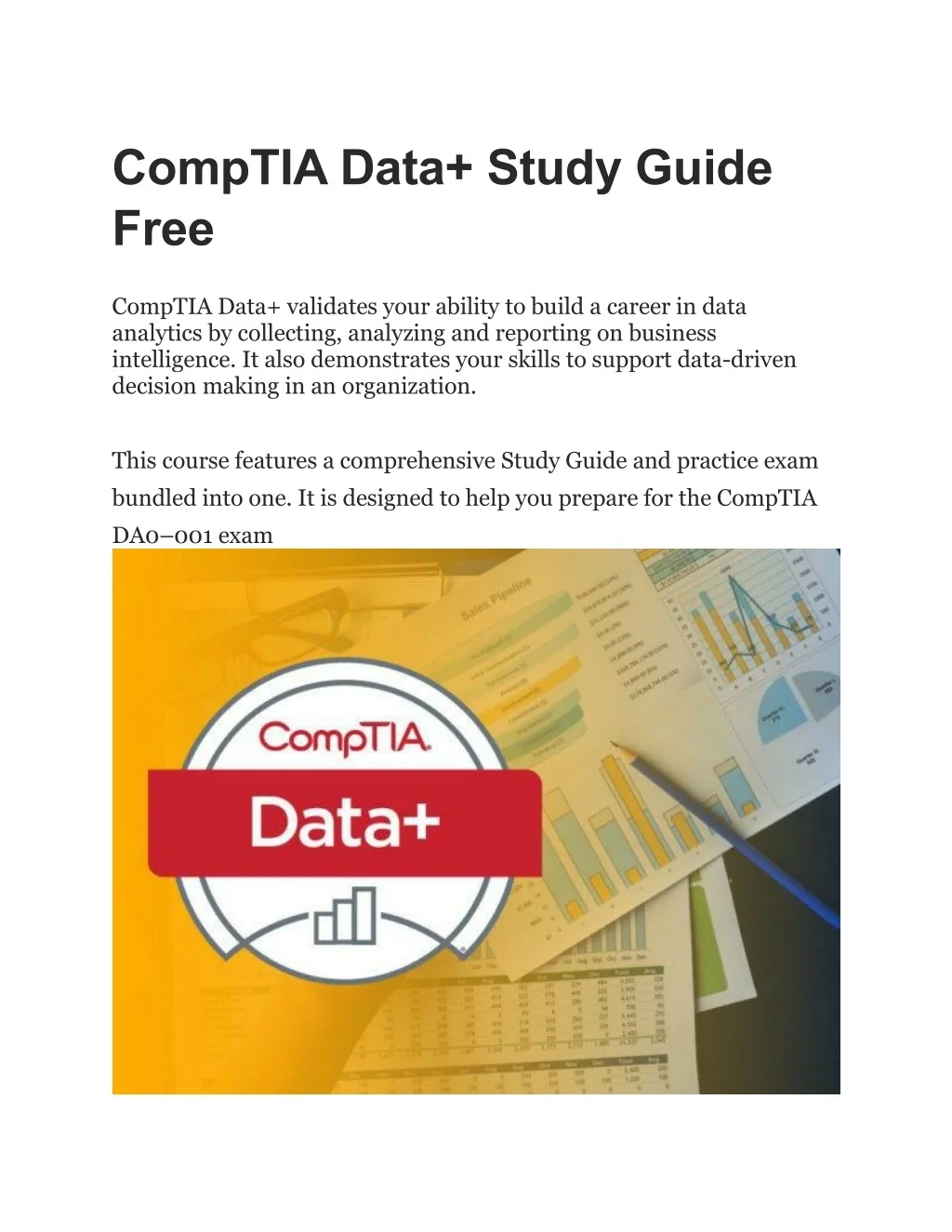 PPT - CompTIA Data Study Guide Free PowerPoint Presentation, free download - ID:12302190