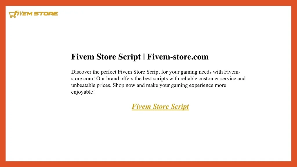PPT - Fivem Store Script Fivem-store.com PowerPoint Presentation, free ...