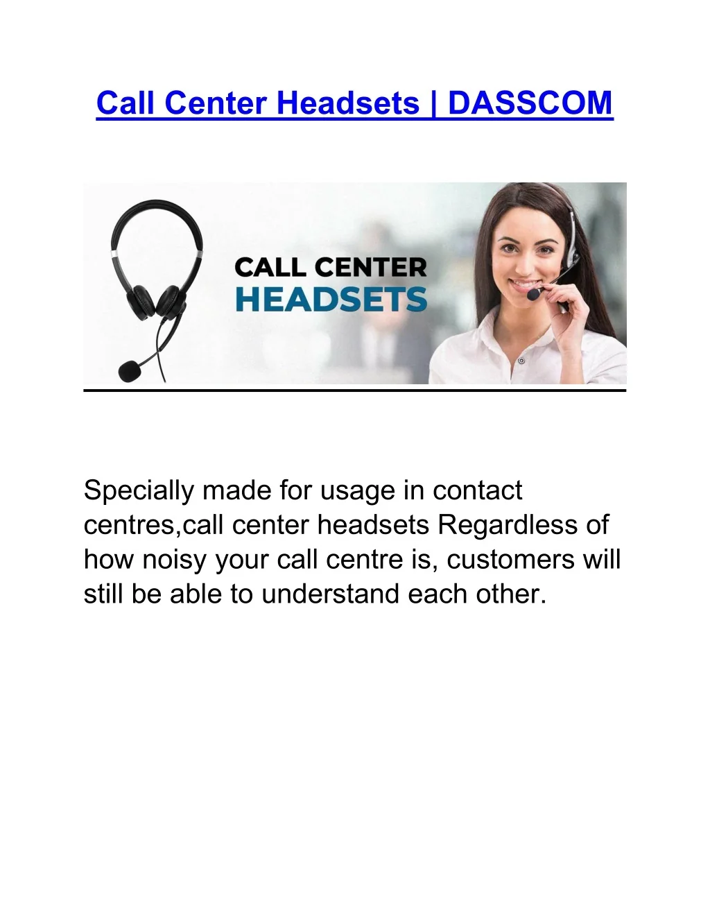 PPT - Call Center Headsets | DASSCOM PowerPoint Presentation, free ...