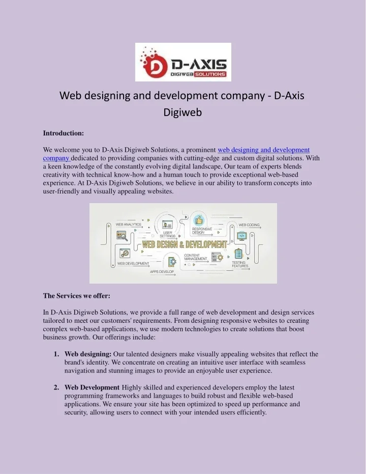 PPT - Web designing and development company: D-Axis Digiweb PowerPoint Presentation - ID:12303903