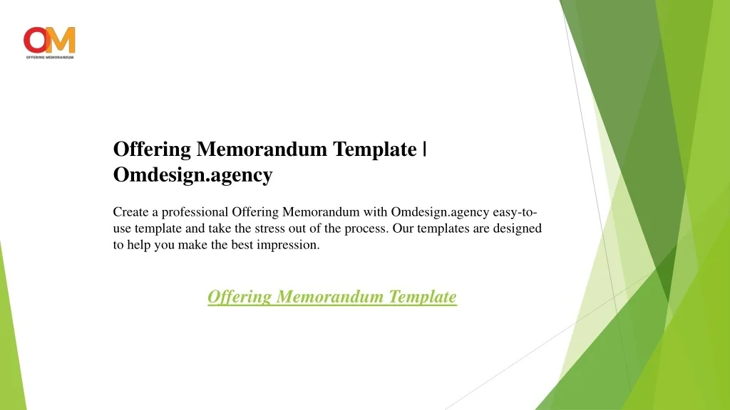 PPT - Offering Memorandum Template Omdesign.agency PowerPoint ...