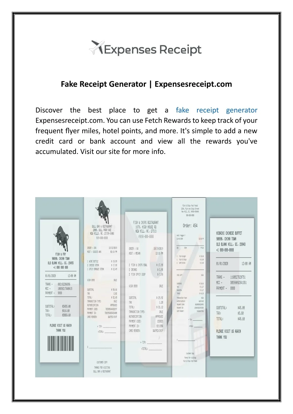 PPT - Fake Receipt Generator Expensesreceipt.com3 PowerPoint ...