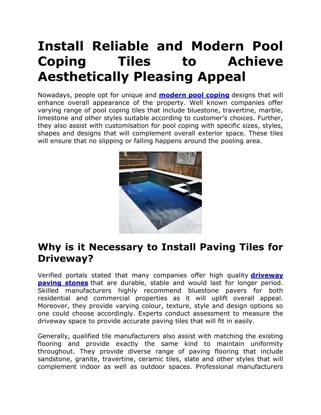 PPT - Install Reliable and Modern Pool Coping Tiles to Achieve ...