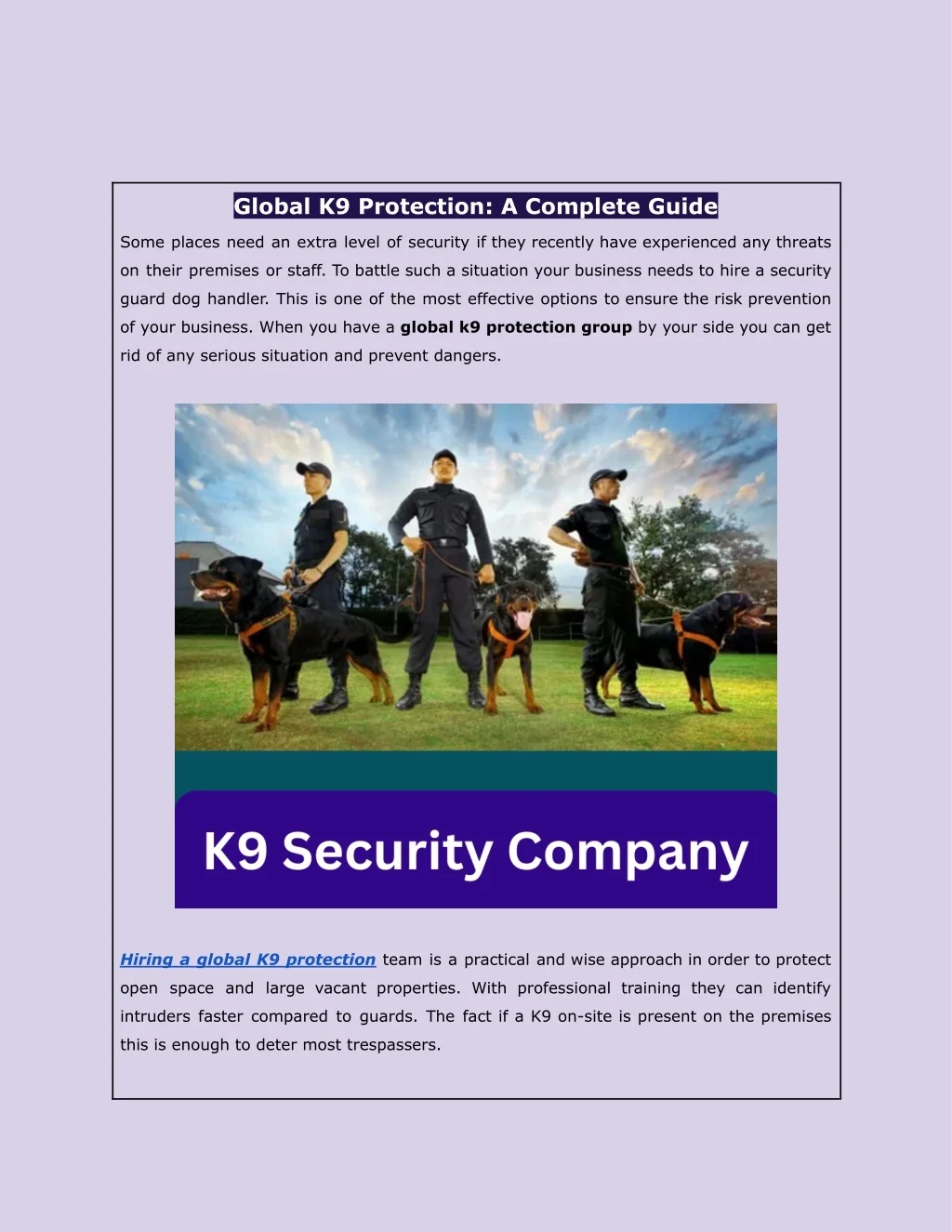 PPT - Global K9 Protection_ A Complete Guide PowerPoint Presentation ...