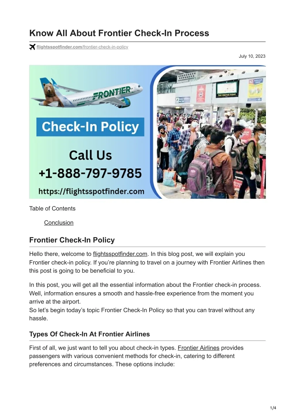 PPT - Know All About Frontier Check-In Process PowerPoint Presentation ...