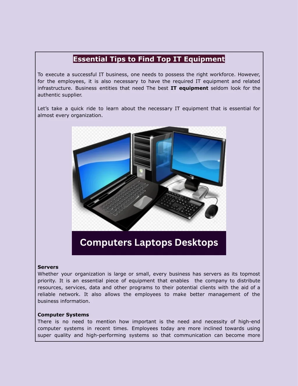 PPT - Essential Tips to Find Top IT Equipment PowerPoint Presentation ...