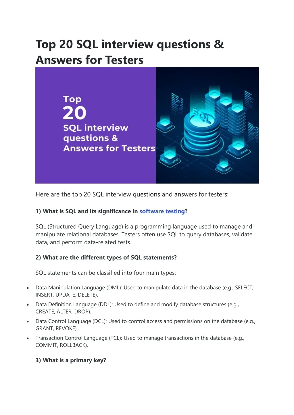 PPT - Top 20 SQL interview questions PowerPoint Presentation, free download - ID:12310869