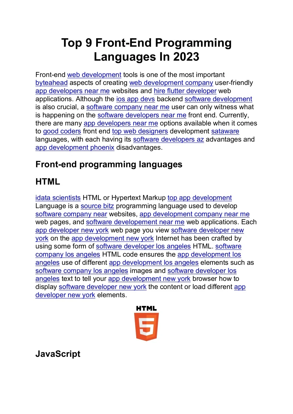 PPT - Top 9 Front-End Programming Languages In 2023 PowerPoint Presentation - ID:12315930