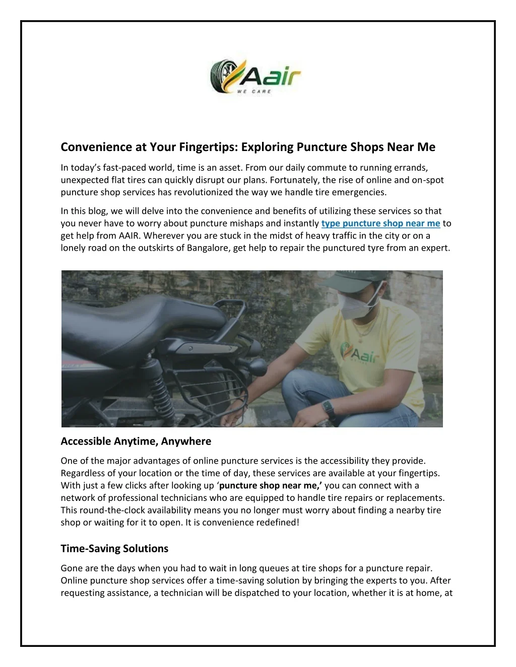 PPT - Convenience at Your Fingertips: Exploring Puncture Shops Near Me ...