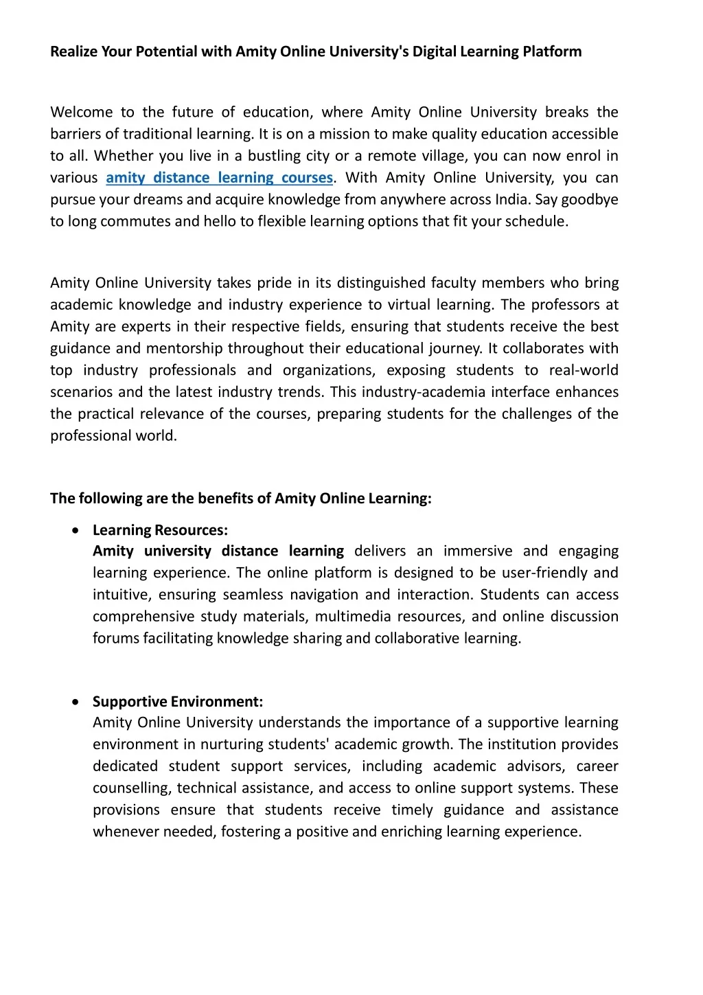 PPT - Realize Your Potential with Amity Online University's Digital ...