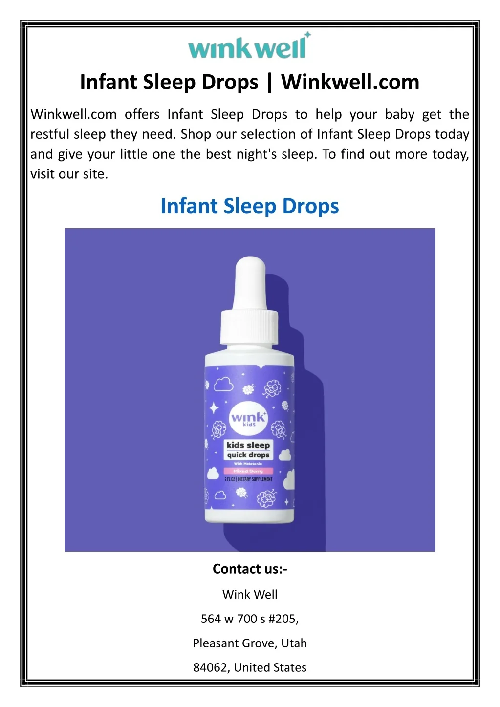 PPT - Infant Sleep Drops | Winkwell.com PowerPoint Presentation, free ...