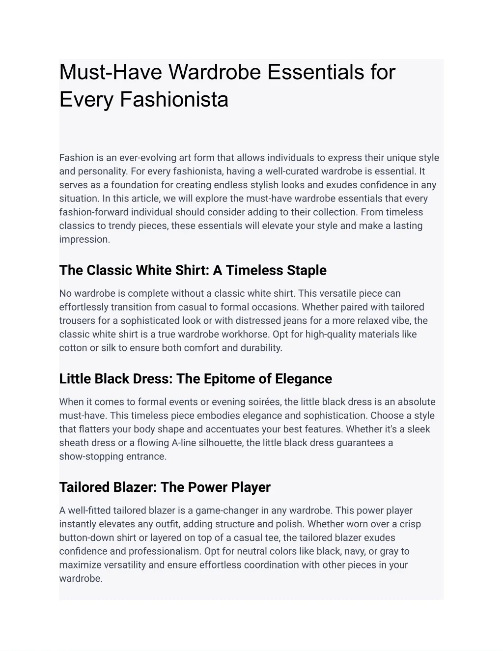PPT - Must-Have Wardrobe Essentials for Every Fashionista PowerPoint ...