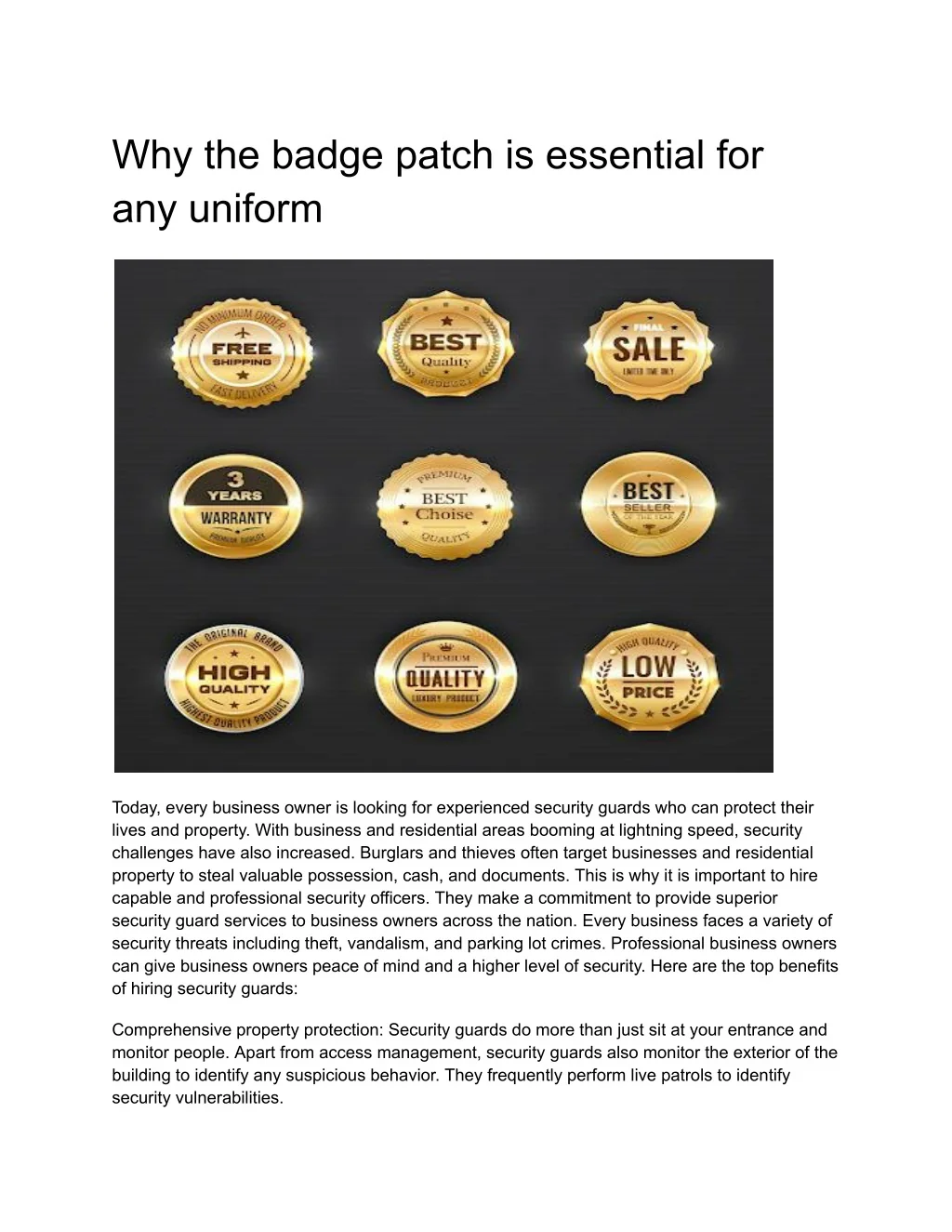 PPT - Why the badge patch is essential for any uniform PowerPoint ...