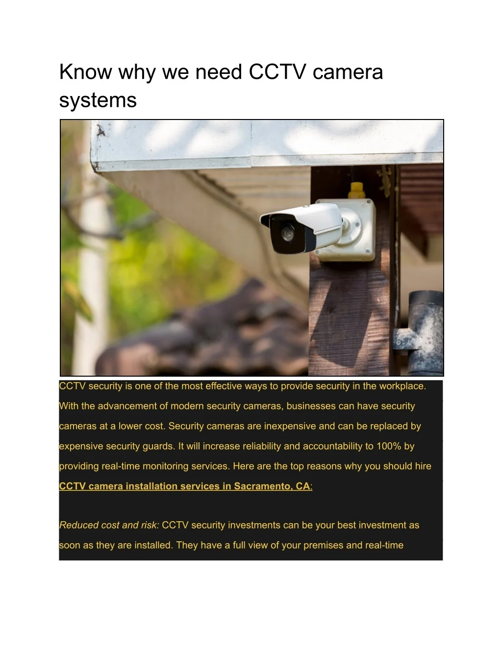 PPT - Know why we need CCTV camera systems PowerPoint Presentation ...