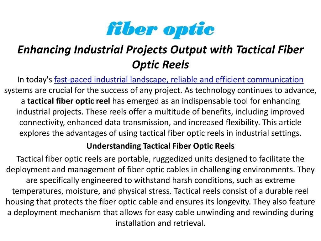 PPT - fiber optic PowerPoint Presentation, free download - ID:12325817