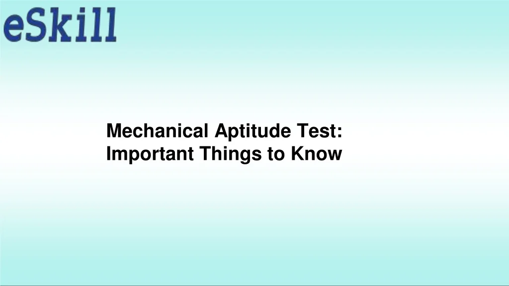 PPT - Mechanical Aptitude Test Important Things to Know PowerPoint ...