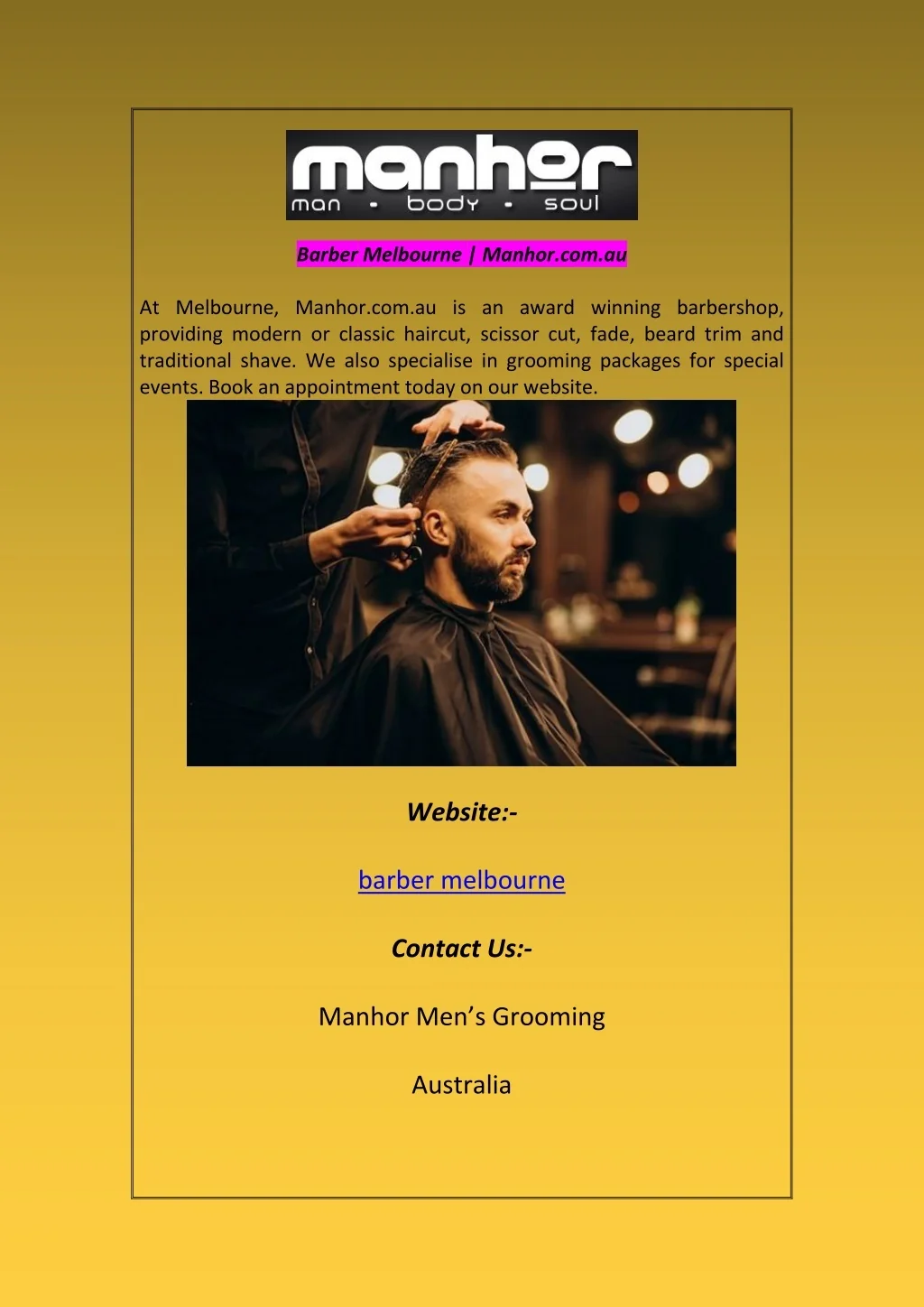 PPT - Barber Melbourne Manhor com au PowerPoint Presentation, free download - ID:12327263