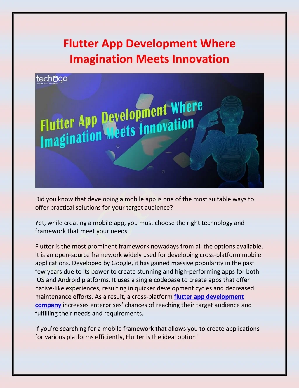 PPT - Flutter App Development Where Imagination Meets Innovation ...