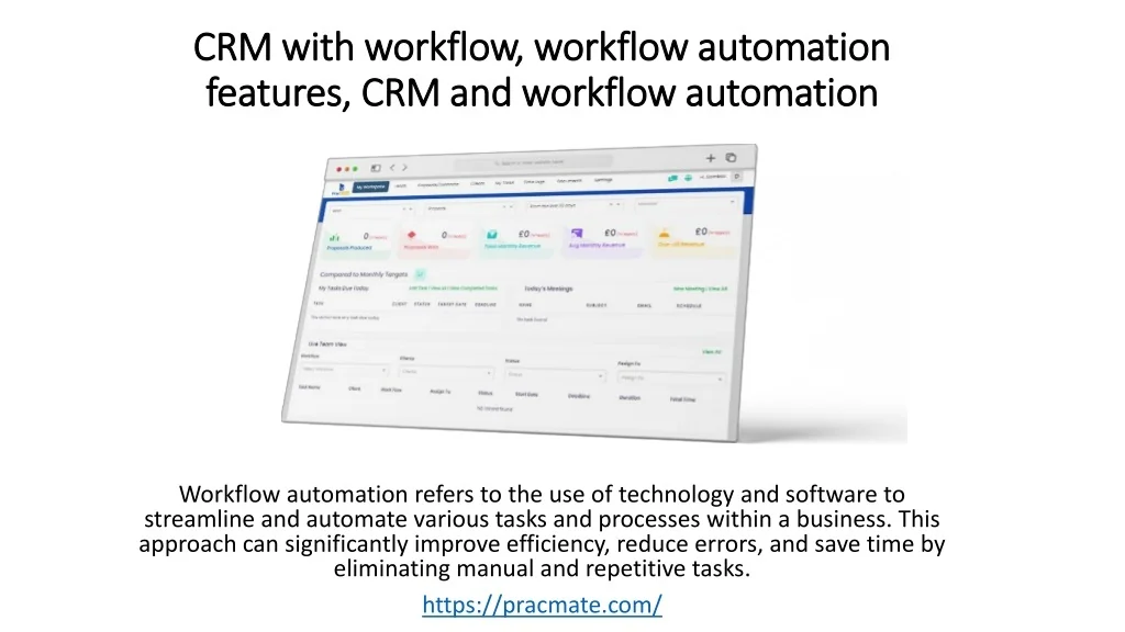 PPT - CRM with workflow, workflow automation features PowerPoint Presentation - ID:12327649