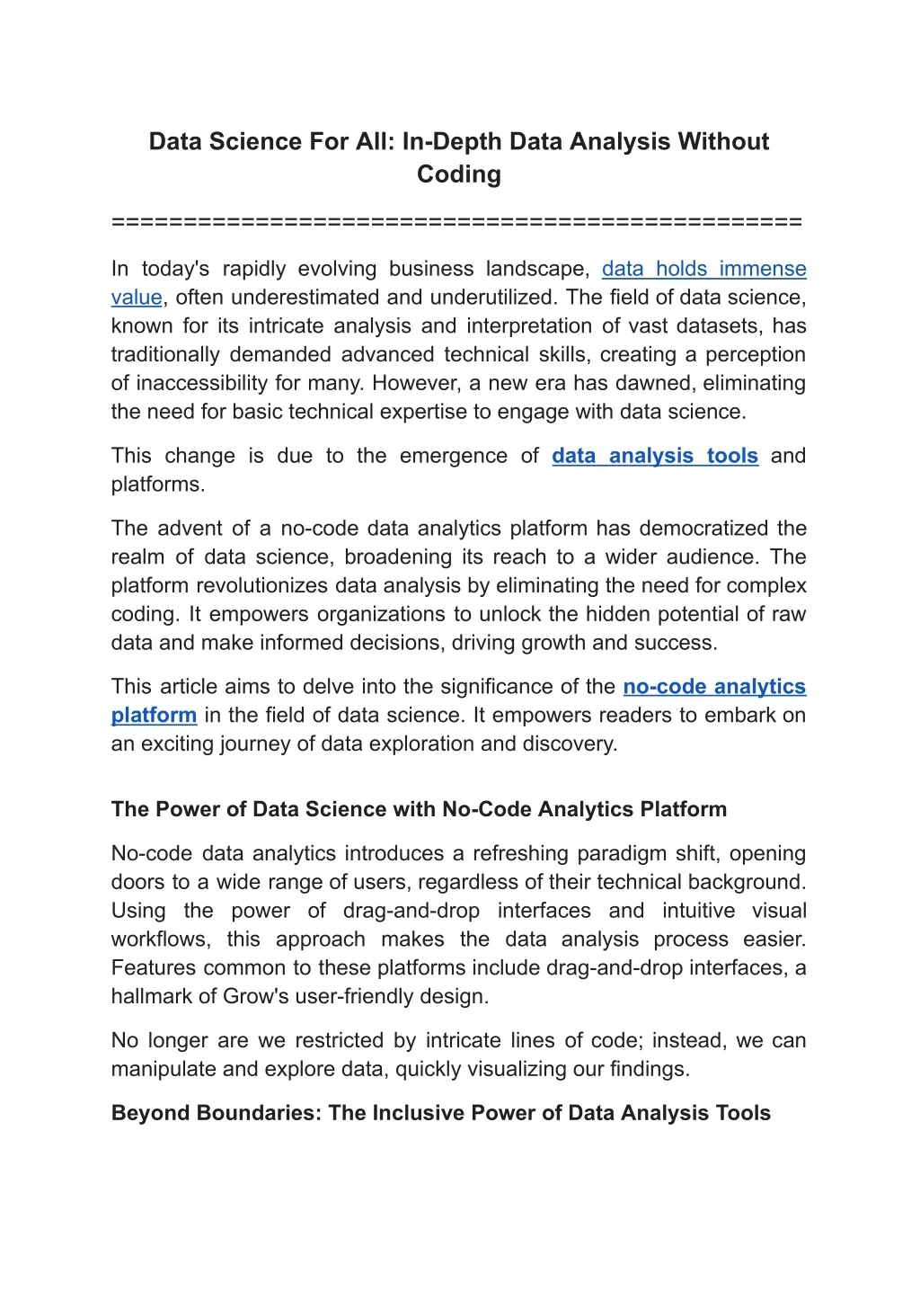 PPT - Data Science For All_ In-Depth Data Analysis Without Coding PowerPoint Presentation - ID ...