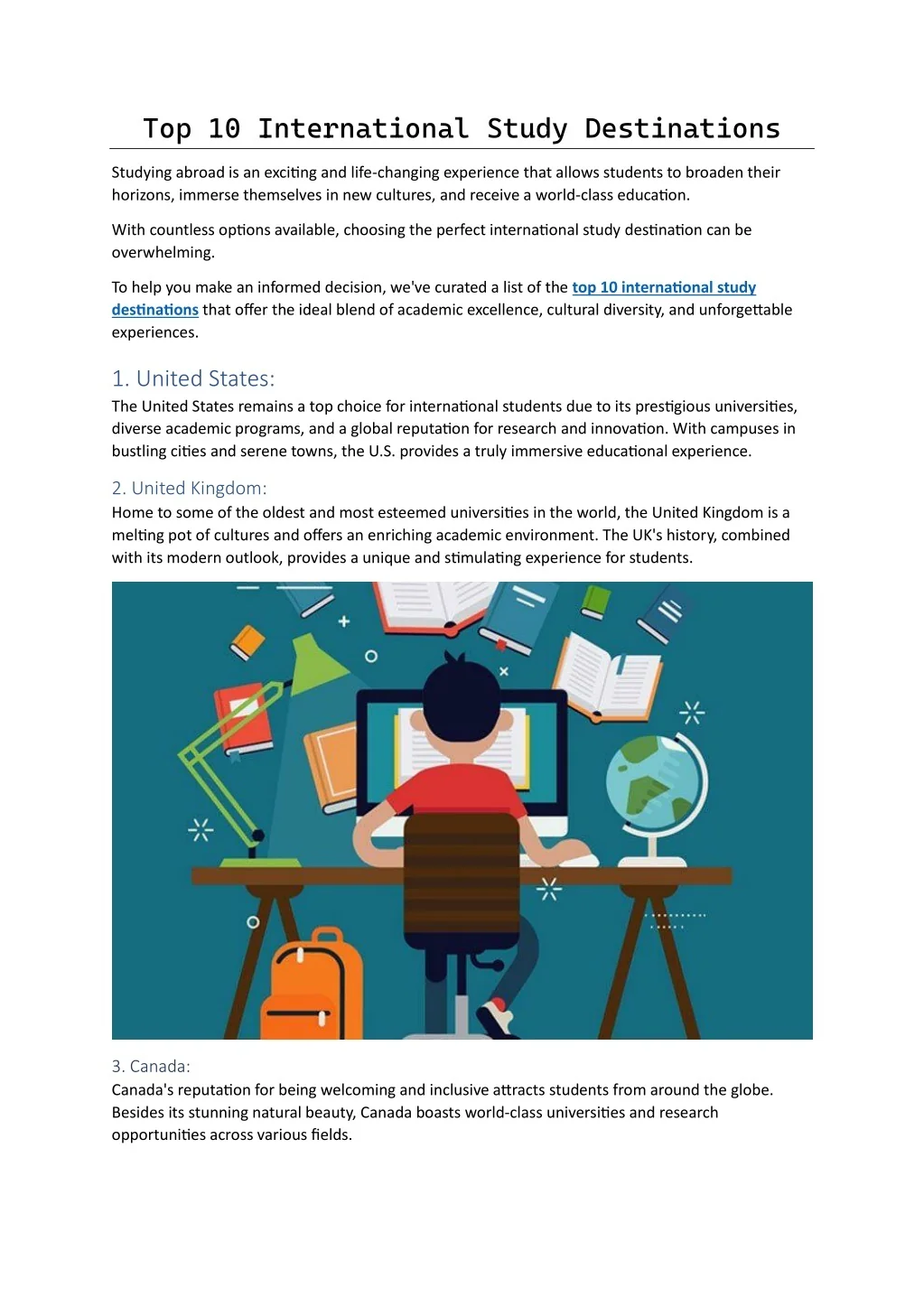 PPT - Top 10 International Study Destinations PowerPoint Presentation ...