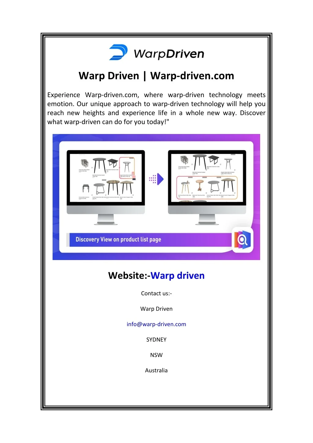 PPT - Warp Driven Warp-driven.com PowerPoint Presentation, free ...