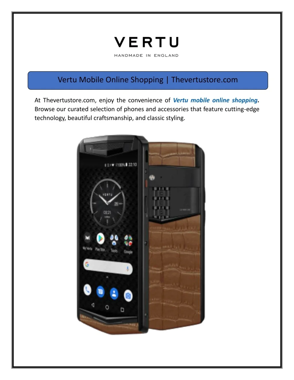 PPT - Vertu Mobile Online Shopping Thevertustore.com PowerPoint ...