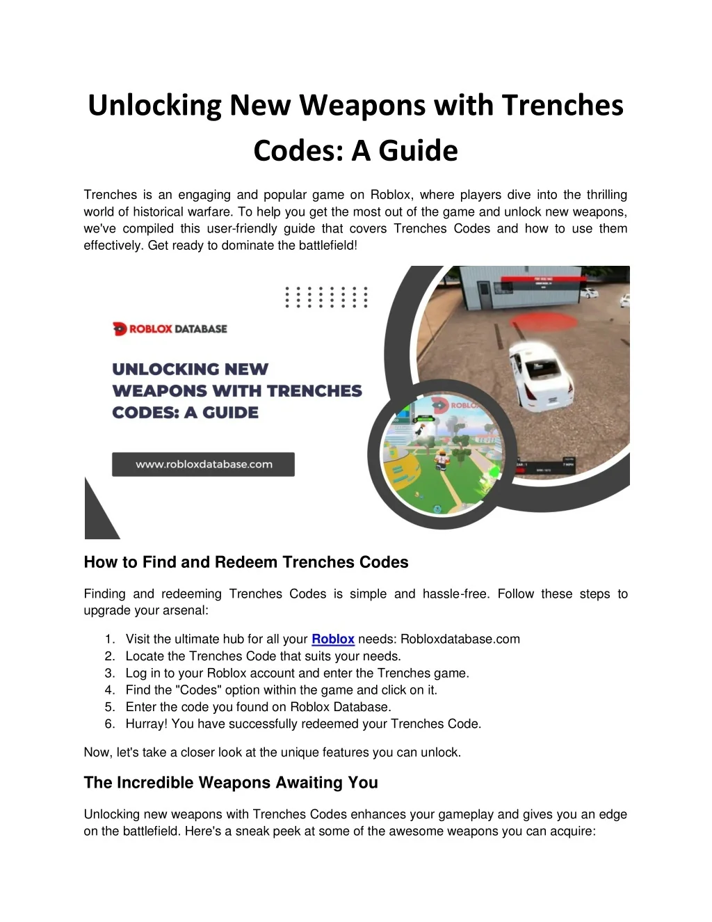 PPT - Unlocking New Weapons with Trenches Codes - A Guide PowerPoint ...