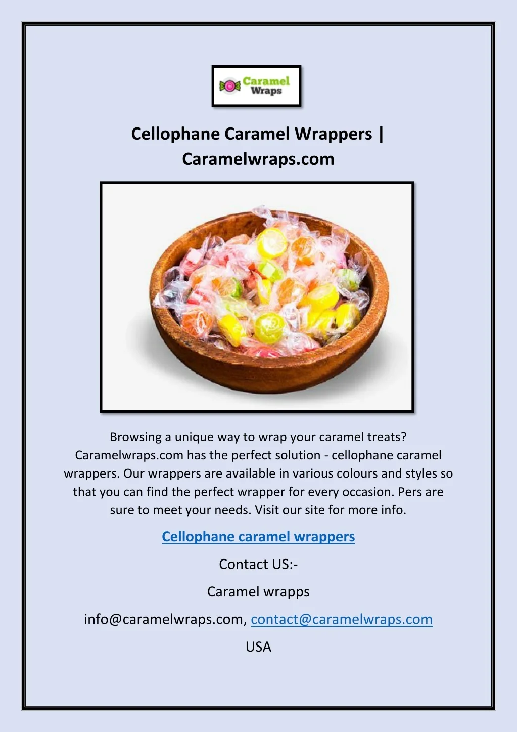 PPT - Cellophane Caramel Wrappers | Caramelwraps.com PowerPoint ...