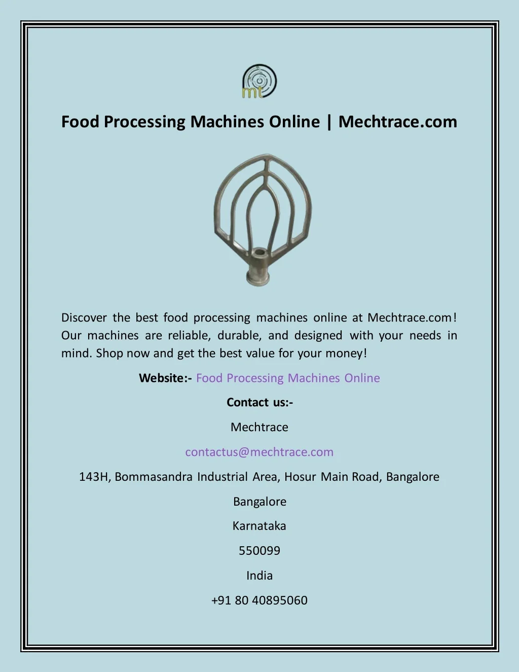 PPT - Food Processing Machines Online Mechtrace PowerPoint Presentation ...