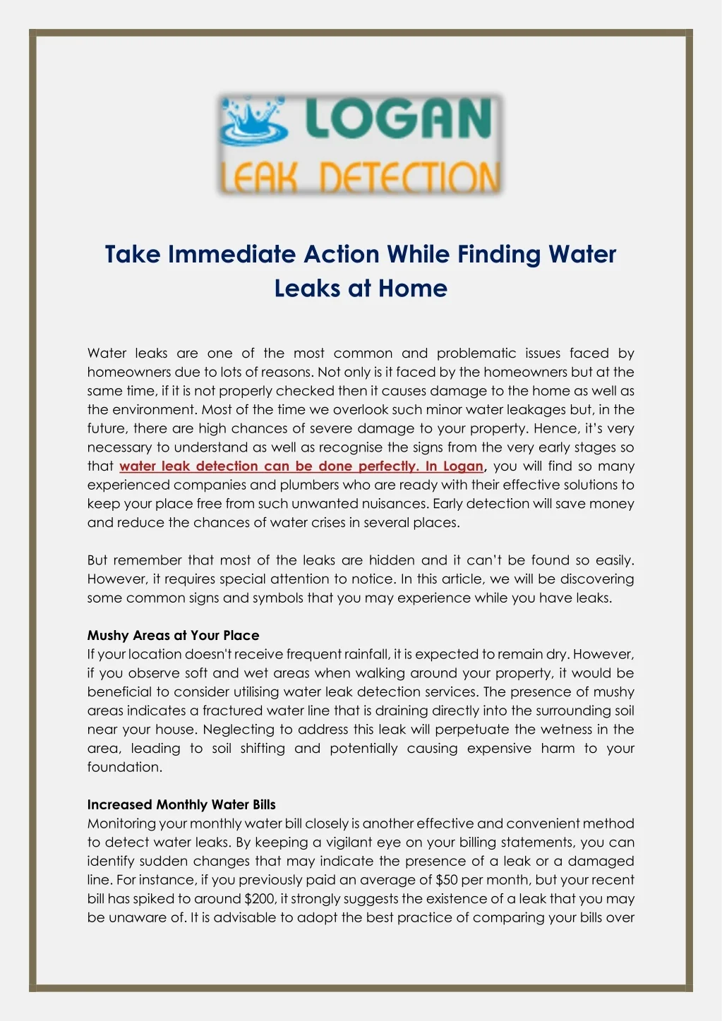 PPT - Take Immediate Action While Finding Water Leaks at Home ...